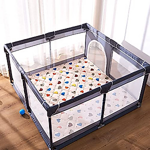 Premium 100% Cotton Baby Play Mat 50" X 50", Thick Foam One-Piece Crawling Mat, Baby Playpen Mat Floor Mat, Non-Slip Baby Play Mat for Infants, Babies, Toddlers, Machine Washable for Easy Care.