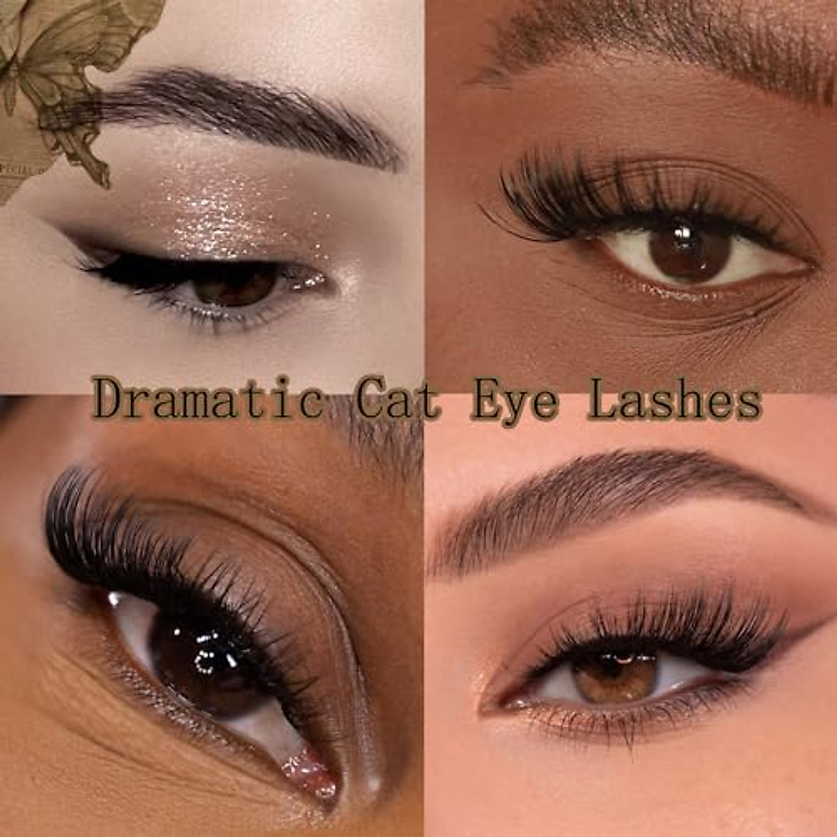 Fyonas Cat Eye Lashes Comfortable Fake Eyelashes Wispy Lashes Natural Look 18mm Fox Eye Lashes Volume False Lashes 5 Pairs Pack (Cat Eye 03)