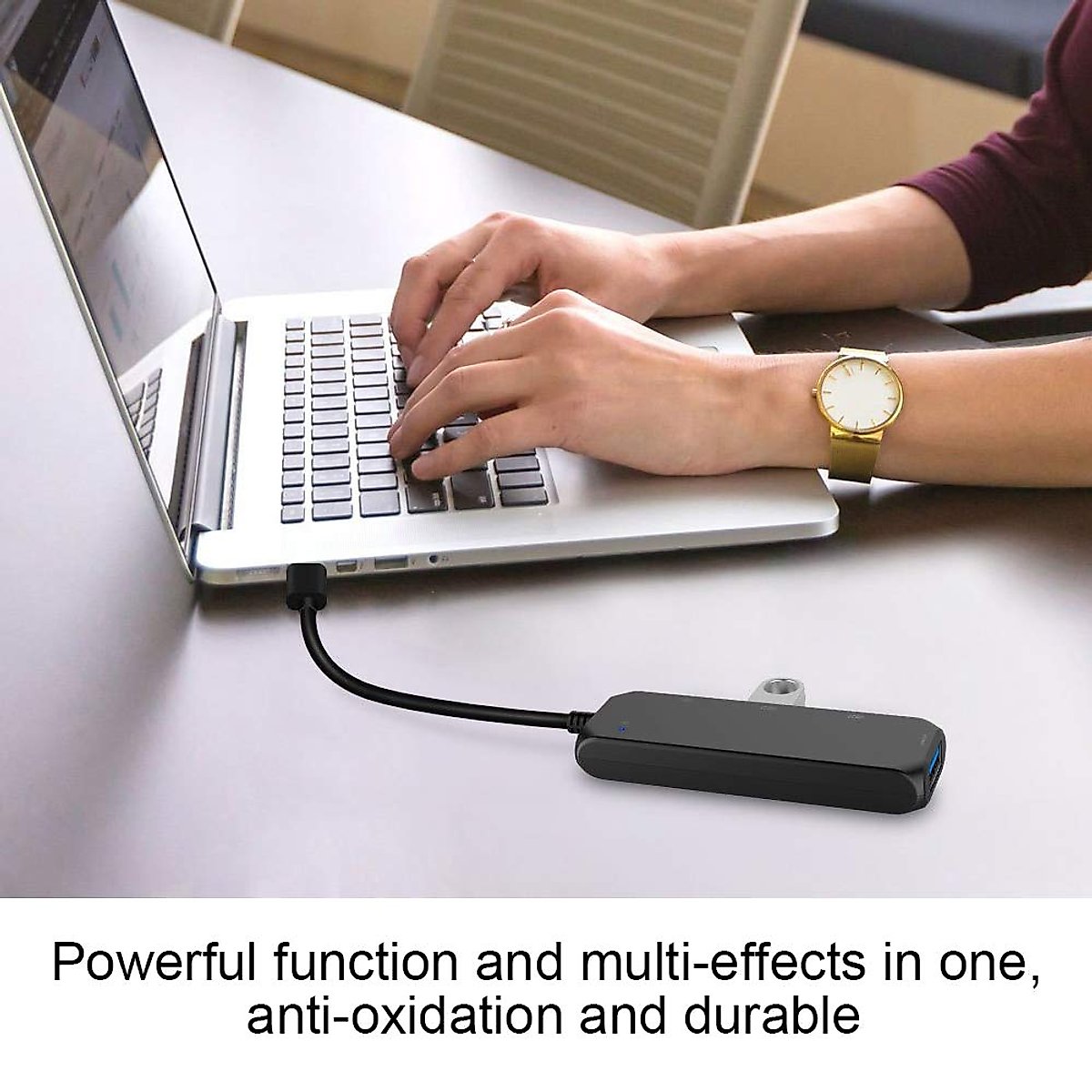 USB C Hub 4-Port Splitter Expansion Cable Adapter Compatible with USB 2.0/1.2/1.0 Supports commonly Used USB Devices Such as Mouse and Keyboard, USB Fan