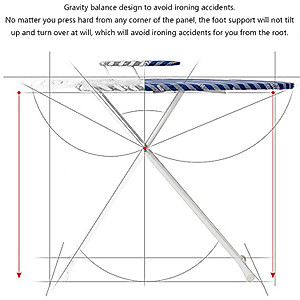 Extra Wide Ironing Board with Iron Rest, Adjustable Height, Foldable Ironing Boards, Metal Frame Heavy Duty Legs Brown