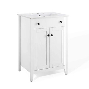 Modway Nantucket 24" Bathroom Vanity in White, 24 Inch