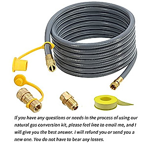 Upgraded 24 Feet 1/2 Inch Natural Gas Hose propane hose extension kit with quick connect fittings fit for weber grill gas conversion kit BBQ, Pizza Oven, Patio Heater and More NG Appliance - CSA