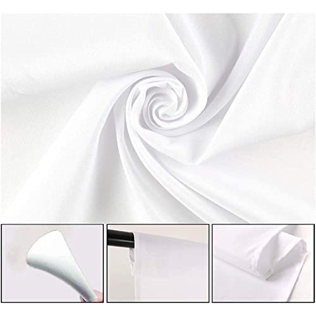 Backdrop Stand with White Backdrop，White Backdrop Stand，White Photo Backdrop with Stand， ​ Polyester White Cloth 6x9 feet Adjustable 8.5x10 Photography Stand 4 Clips