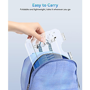 Lpoake 𝟮𝟬𝟮𝟯 𝗨𝗽𝗴𝗿𝗮𝗱𝗲𝗱 Acrylic Laptop Stand for Desk Clear Laptop Riser Adjustable Height White Computer Stand for Laptop Compatible with 10 to 15.6 Inches Laptops(Transparent)