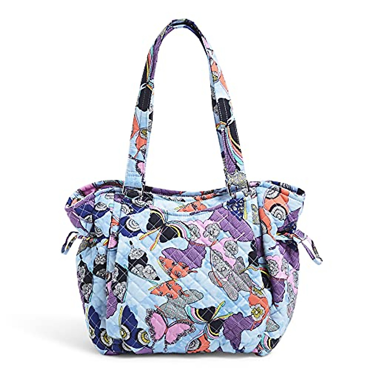 Vera Bradley Women's Cotton Glenna Satchel Purse, Butterfly By - Recycled Cotton, One Size