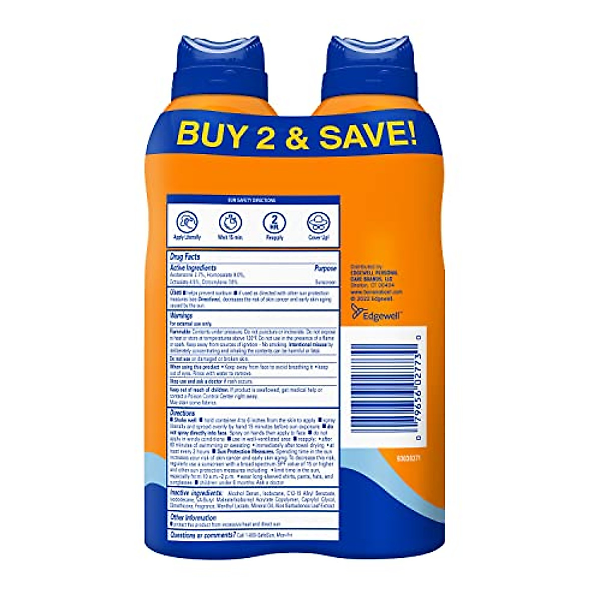 Banana Boat Sport Cool Zone SPF 50 Sunscreen Spray Twin Pack | Sport Sunscreen Spray SPF 50, Clear Sunscreen Spray, Banana Boat Sunscreen Spray SPF 50, Oxybenzone Free Sunscreen Pack, 6oz each