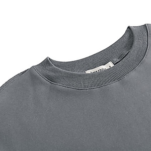 Amazhiyu Women Cropped Sweatshirt Long Sleeves Pullover Fleece Crop Tops Ash, Medium