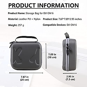 Flyekist Travel Case for DJI OM 6 - Portable Storage Bag Hardshell Carrying Case Fits DJI Osmo Mobile 6 Smartphone Gimbal Stabilizer and Accessories(Grey)