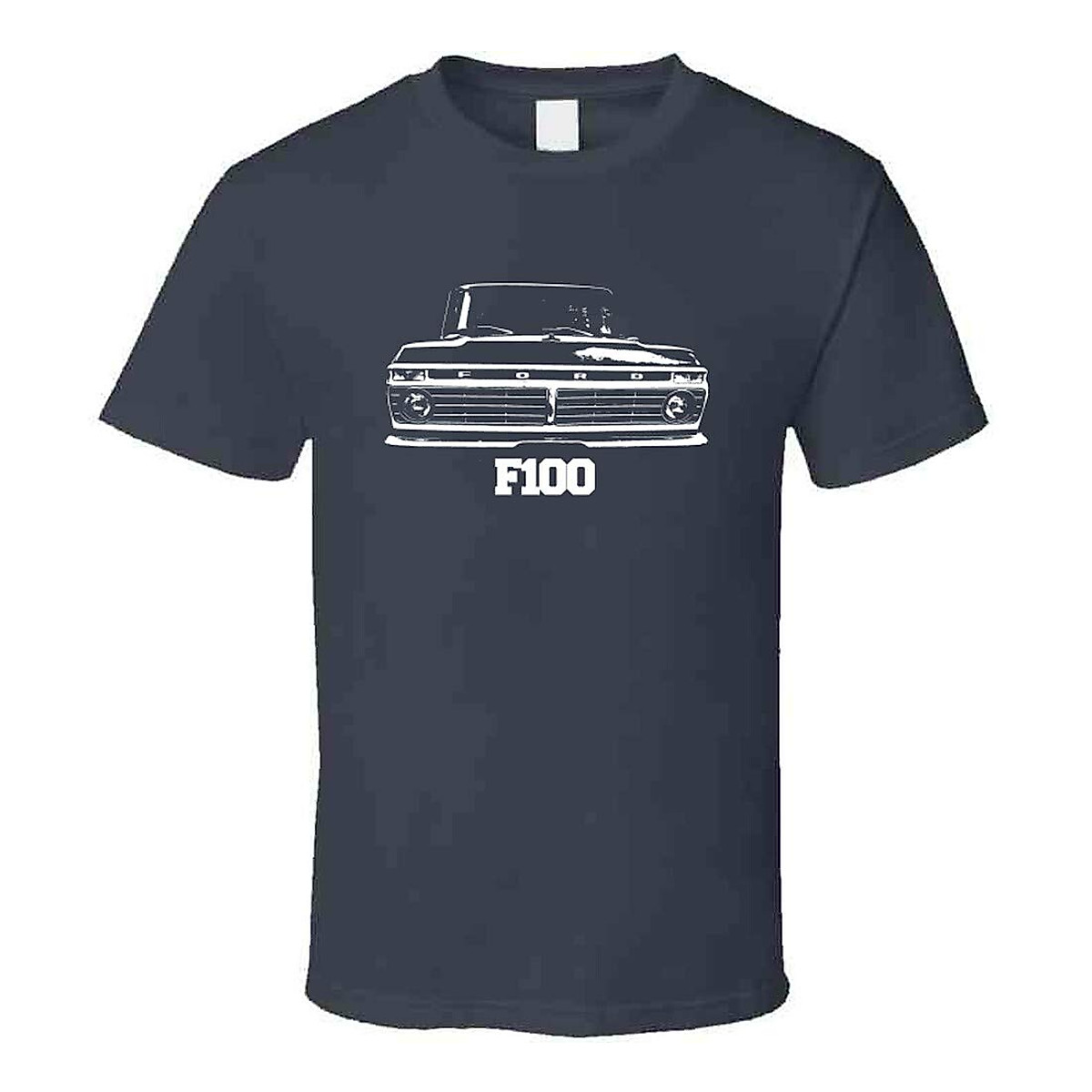 1976 F100 Pickup Truck Grill View with Model Name Black T Shirt L Charcoal Grey