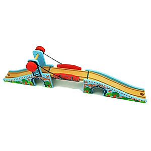 Z MAYABBO Wooden Train Tracks Accessories Wood Train Lifting Bridge for Railroad Tracks fits for All Railway Tracks