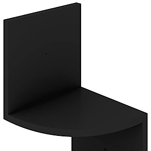 Wall Corner Shelf,Plant Wall Shelf,Study Storage Rack,Display Shelves for Collectibles,Photo Wall Shelf,Perfect for Bars,Library, and Office,Hotels Decor, Black 7.5"x7.5"x48.4" Engineered Wood