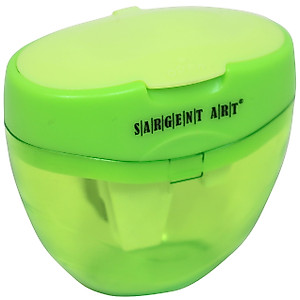 Sargent Art 36-1025, 3-Hole Sharpeners, Pieces Class Pack, Colored, Pencils, Crayons, 12 Count (Pack of 1)