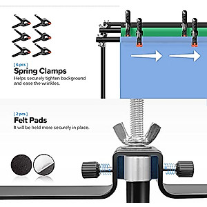 LimoStudio 10 x 9.6 feet Backdrop Stand with Triple Crossbar Background Support System, Easy Length Adjustment, Spring Clamps, Photography Video Event Occasion, AGG3159