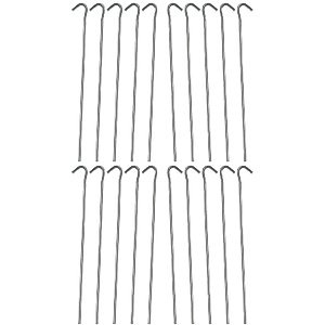 HUJI 20PCS Galvanized Steel Tent Pegs Stakes
