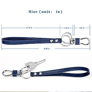 Amazon Essentials - Lanyard Keychain with Detachable Alloy Metal Rings (blue)