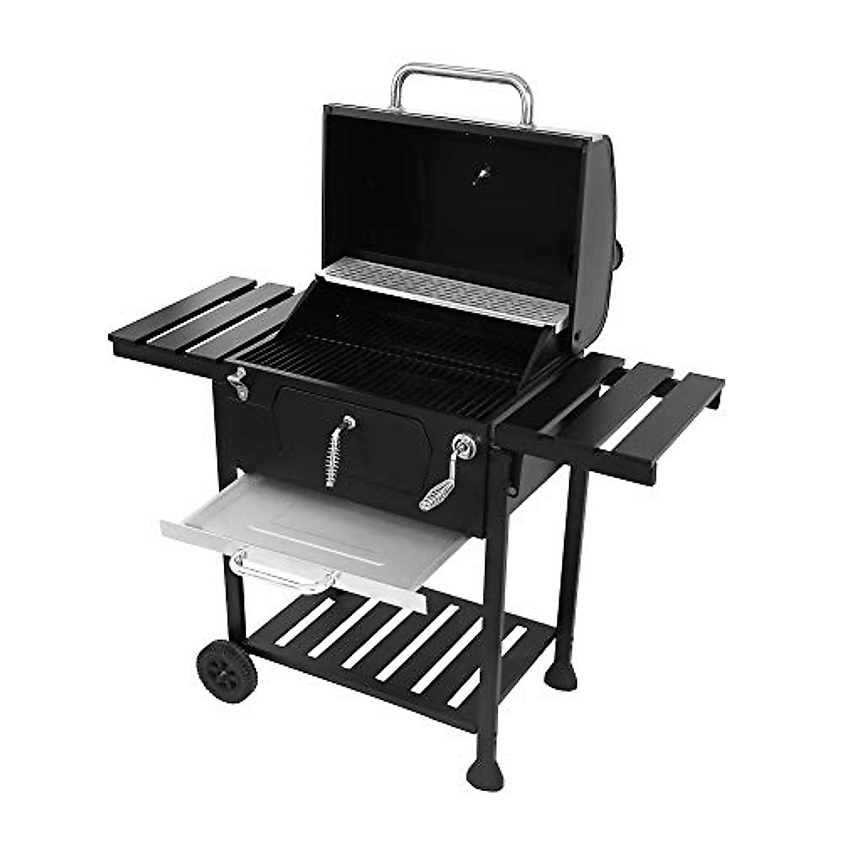 Royal Gourmet CD1824EN 24” Charcoal Grill Outdoor Smoker, Black & KINGSFORD Heavy Duty Deluxe Charcoal Chimney Starter | BBQ Chimney Starter