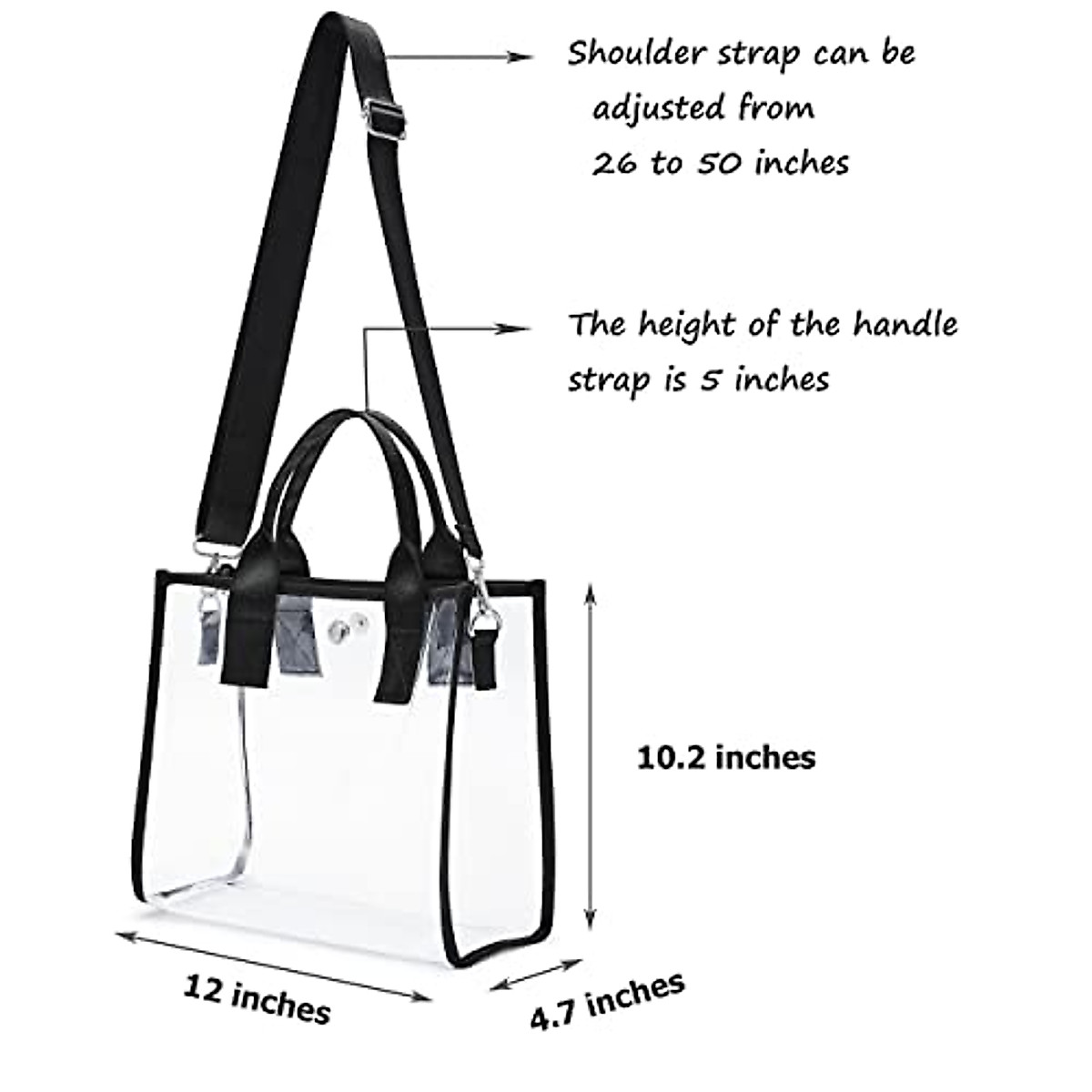 COZYOFFI Clear Tote Bag Stadium Approved for Women Crossbody Bag for Sport Work Concerts