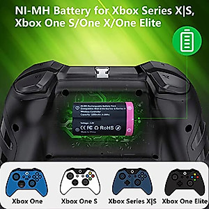 4 Pack 3200mAH Rechargeable Battery Packs with Charger Dock USB Charger Station for Xbox One Controller Xbox Series X|S, Xbox One S/One X/One Elite