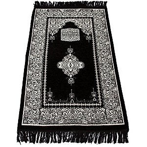 Sajda Rugs Prayer Rug - Turkish, Black, Size Length: 48 Inches | Width: 30