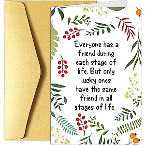 Best Friend Forever Card, Best Friend Birthday Card, Bday Card for BFF Bestie, Friendship Greeting Card, Have The Same Friend In All Stages Of Life