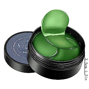 npkgvia 60 PCS Green Tea Under Eye with and Collagen for Dark Circles Puffiness Eye Gel Patch Eye Pad for Wrinkles Eye Bag 10ml Loose Skin (Pink, One Size)