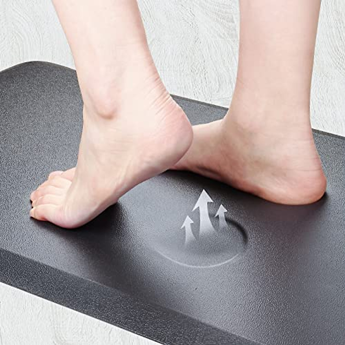 Kitsure Kitchen Mats - 2-PCS Anti-Slip & Durable Kitchen Rugs, Anti-Faigue Mats for Kitchen Floor, Easy-to-Clean & Comfortable Standing Desk Mats 17.3"x30"+17.3"x30"(Black)