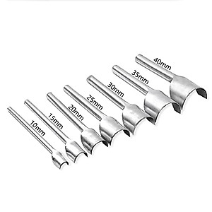7Pcs Leather Half-Round Cutter Punch Trimming Perforated Leather Craft Tools Slot Punch for Making Wallets, Belts and Purses (Silver,)