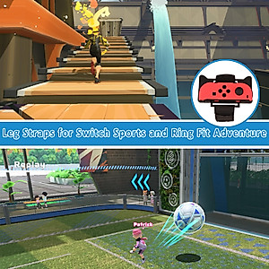 Arisll Leg Straps for Nintendo Switch Sports Games 2022 and Ring Fit Adventure, Compatible with Switch Joy Cons and OLED Controller,2 Pack Adjustable Non-Slip Ringfit Leg Straps for Adults and Kids