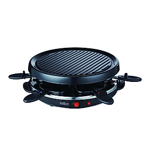 Party Grill & Raclette by Salton | 6-Person Smokeless Indoor Grill | Non-Stick Grill Plate