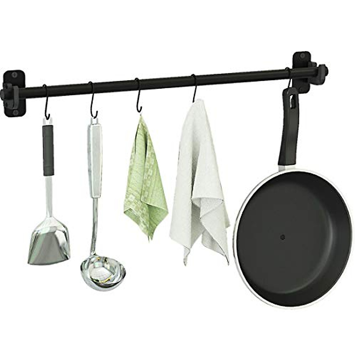 Yesland 60 Packs S Hooks, Black 2-3/8 Inches S Shaped Hooks Hanging Hangers Pan Pot Holder, Perfect Rack Hooks for Pan, Pot, Coat, Bag, Plants in Kitchen, Work Shop, Bathroom,Bedroom & Garden