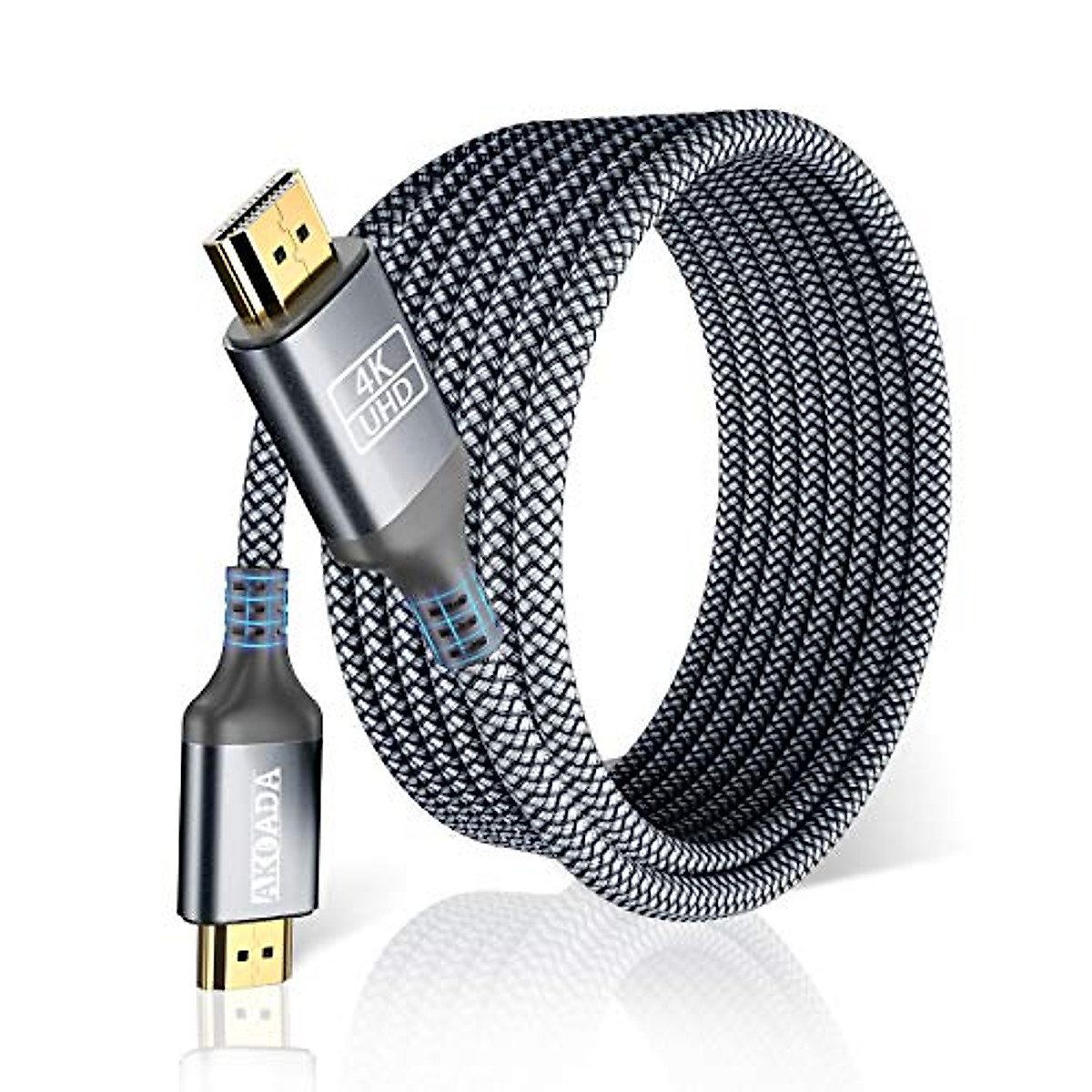 AkoaDa 4K Hdmi Cable 25FT, 18Gbps High Speed Hdmi 2.0 Cable Nylon Braided Cable 4K 60Hz HDR Video HDCP2.2 3D 2160P 1080P ARC Compatible with UHD TV,PS4 / 3,X-Box, Monitor 4K etc