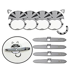 WLONG Cute Car Door Protector Sticker, Side Handle Cat Scratch Protector Auto Cover Guard with Self-Adhesive Film Automotive Exterior for Women Accessories Pack of 8P (Pet-cat)