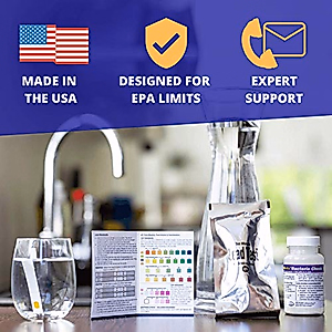 Drinking Water Test Kit For Municipal Tap and Well Water - Simple Testing Strips For Lead Copper Bacteria, Nitrates, Chlorine and More