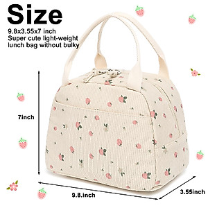 BTOOP Lunch Box for Women Kids Girls Insulated Lunch Bag Cute Corduroy Lunchbox Adults Small Lunch Tote Bags Reusable Cooler for Work Office School Picnic Travel