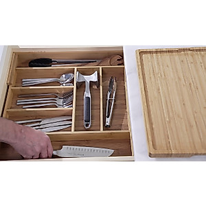 Lipper International Bamboo Expandable 23-Inch Drawer Organizer