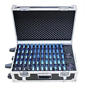 EXMAX ELGT-470 Wireless Tour Guide/Monitoring Audio System 100 Channels Groups for Tourism,Conference,Training,Church,Outdoor Scenic Spots(2 Transmitters & 30 Receivers with 32-slot Charging Case)