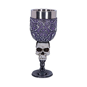 Nemesis Now B5168R0 Deaths Desire Twin Skull Heart Set of Two Goblets, Purple, 18.5cm