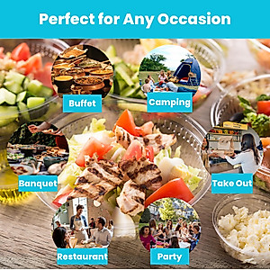 ASK WHOLESALE Food Storage Containers, 16 oz, Deli Containers With Lids: Leakproof, Microwave/Dishwasher/Freezer Safe, BPA-Free Plastic, Reusable, Ideal for Soups, Stews, Deli Foods, Pack of 80