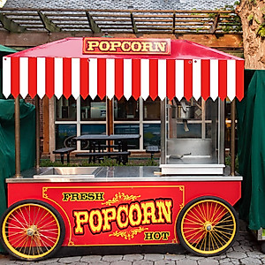 SmoothNovelty Carnival Tent Circus Theme Party Decorations White and Red Striped Circus Awning Decor 3D Awning Circus Tent Canopy for Mardi Gras Carnival Theme Party Decor, 9.84 x 78.74 Inch (6 Pcs)