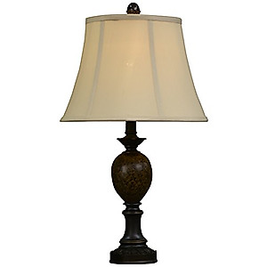 Decor Therapy Mae Resin and Marble Table Lamp, Bronze