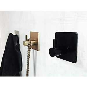 Adhesive Hooks,Wall Hooks Heavy Duty Hanger Bathroom Office Hooks for Hanging Kitchen Bathroom Home,Pack of 2 (Gold)