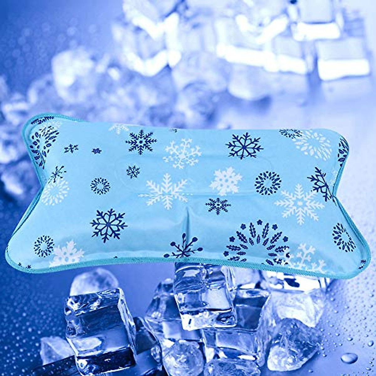 Salmue Cooling Pillow, Cool Neck Pillow, Multi Functional Children Adult Waterproof Ice Cooling Cushion Water Pillow Reversible Cool Gel Pillow for Student Office Car Home Travel