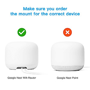 HOLACA Outlet Wall Mount Hanger for Google Nest WiFi Router(2nd Generation), Space Saving Holder, Easy Moved, Cord Management for Google Nest WiFi Router Without Messy Wires and Screws (2 Pack)