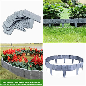 Garden Fence,Garden Edging,Landscape Edging,for DIY Decorative Patios Lawn Paths Landscape Walkways Flower Bed Edging (10 PCS)