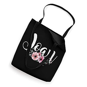 Joan Name Personalized Floral Pink Black Women Girls Gift Tote Bag