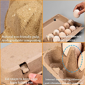 Acrux7 21 Pack Egg Cartons Holds Up to 12 Count Eggs, 1 Dozen Blank Natural Paper Pulp Egg Cartons with Stickers, Reusable Sturdy Design Cardboard Egg Cartons for Kitchen, Farmhouse, Market (3 Color)