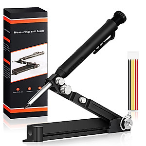 Multi-function Scribing Tool,Construction Pencil,Aluminum Alloy Scriber Marking Tool,DIY Woodworking Scriber Line Measuring Tool With 3 Color Refills