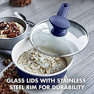 GreenPan Rio Healthy Ceramic Nonstick 16 Piece Cookware Pots and Pans Set, PFAS-Free, Dishwasher Safe, Blue