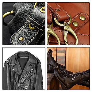 TLKKUE 360 Sets Leather Rivets 4 Colors Double Cap Rivets Tubular 3 Sizes with Rubber Hammer Fixing Tool Kit 4 Pieces for DIY Leather Craft Clothes Shoes Decoration and Repair