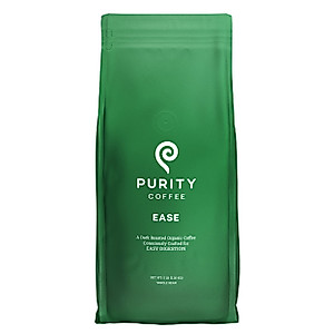 Purity Coffee EASE Dark Roast Low Acid Organic Coffee - USDA Certified Organic Specialty Grade Arabica Whole Bean Coffee - Third Party Tested for Mold, Mycotoxins and Pesticides - 5 lb Bag